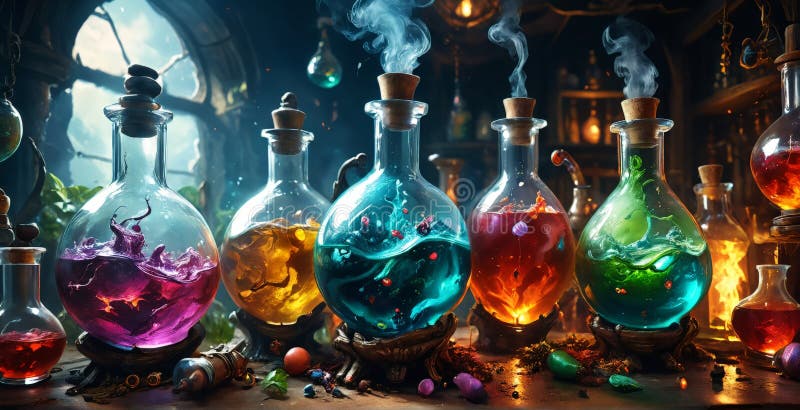 Scientists Attempt To Create the Perfect Potion. Stock Illustration - Illustration of coat ...