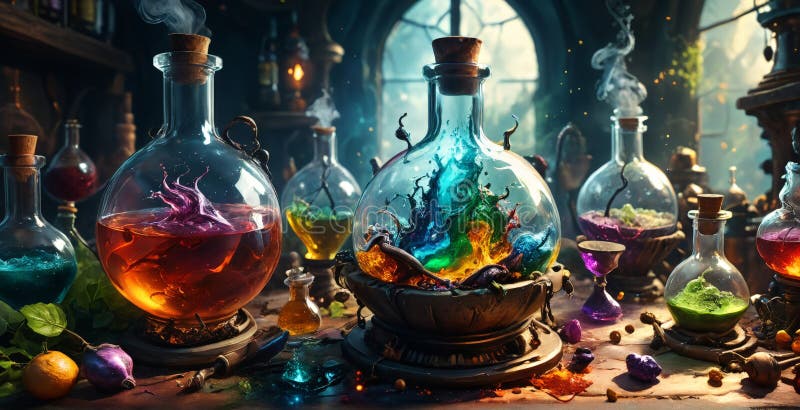 Scientists Attempt To Create the Perfect Potion. Stock Illustration ...