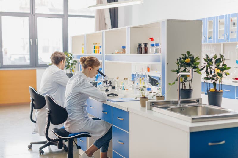 In the Biological Laboratory Stock Image - Image of protective ...