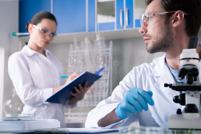 Scientists at Chemical Laboratory during Work Stock Photo - Image of ...