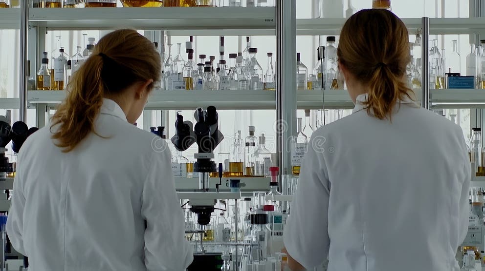 Scientists Collaborate on Research Project in Laboratory Stock ...