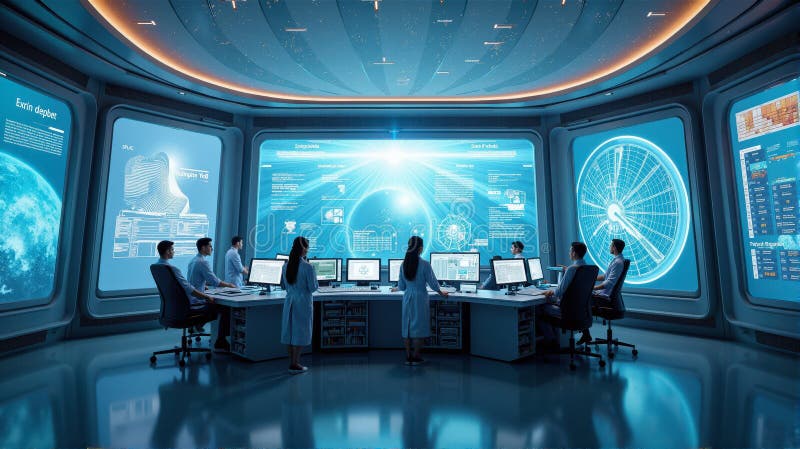 Scientists Collaborating in a High-tech Research Lab with Advanced ...