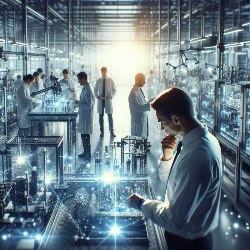 Scientists Collaborating in High-tech Research Lab Stock Photo - Image ...
