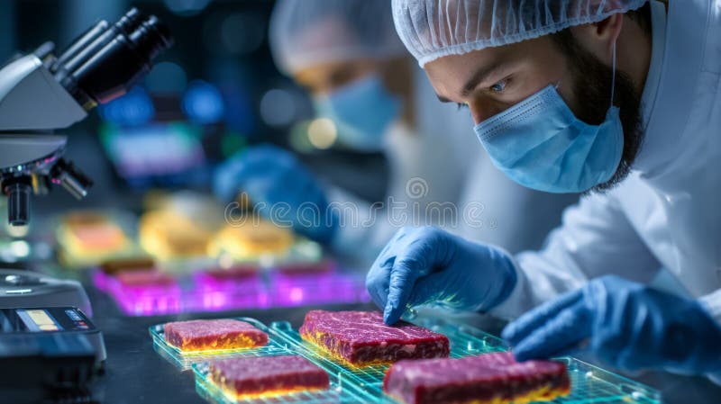 Scientists Comparing Traditional Meat and Lab-grown Samples Under ...