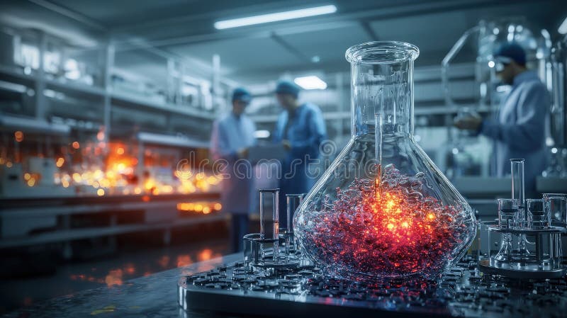 Scientists Conducting Experiments in a High-tech Lab Science Facility ...