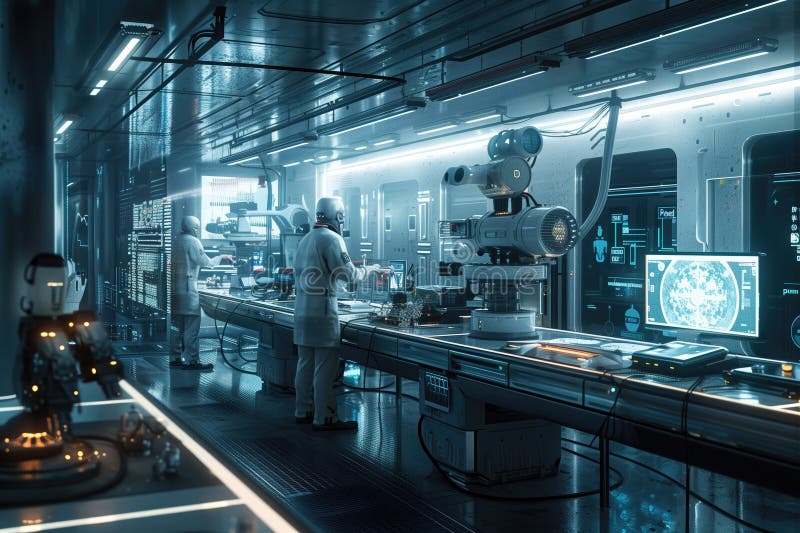 Scientists Conducting Research in Advanced Laboratory Setting Stock ...