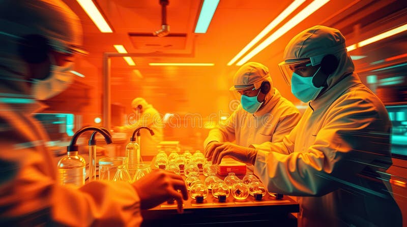 Scientists Conducting Research in a High-tech Laboratory during an ...