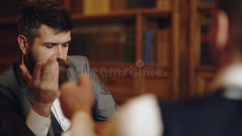 Scientists Conversation. Professor and Student Discussing in Library ...