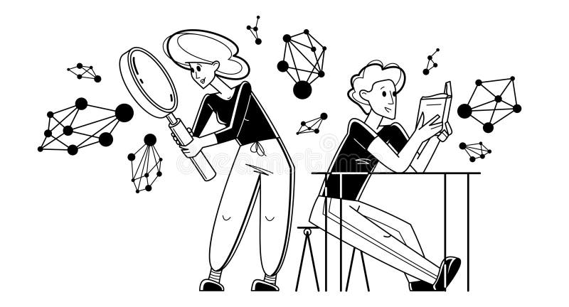 Scientists Discovering Science Molecules and Making Experiments Vector ...