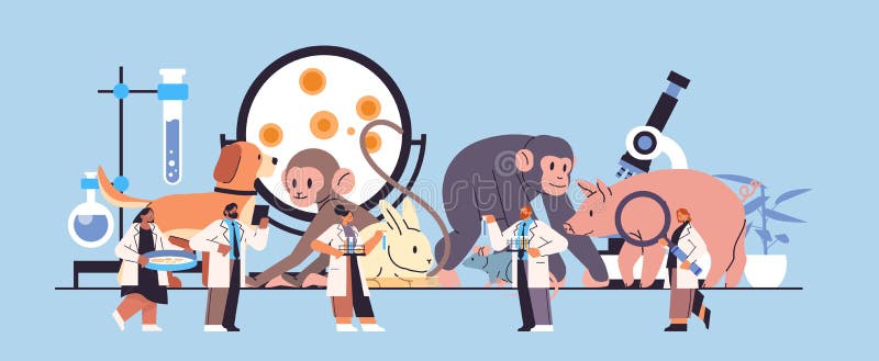 Scientists Doing Experiments in Lab with Animals Bilogical Genetic ...