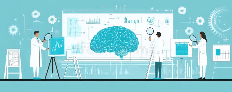 Scientists Examining Brain Data Displayed on a Screen in a Lab Setting ...