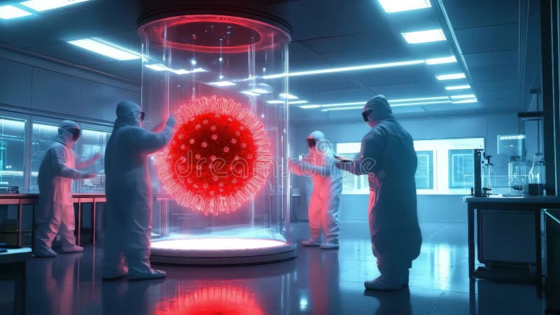 Scientists Examining Specimen in Protective Gear in Lab Stock Video ...