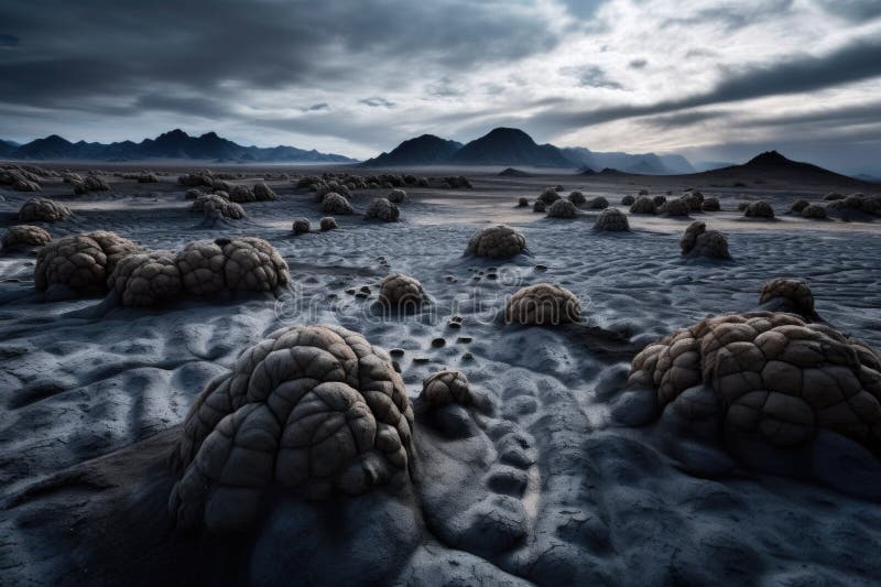 Scientists Exploring Alien Landscape with Strange Life Forms Visible in ...