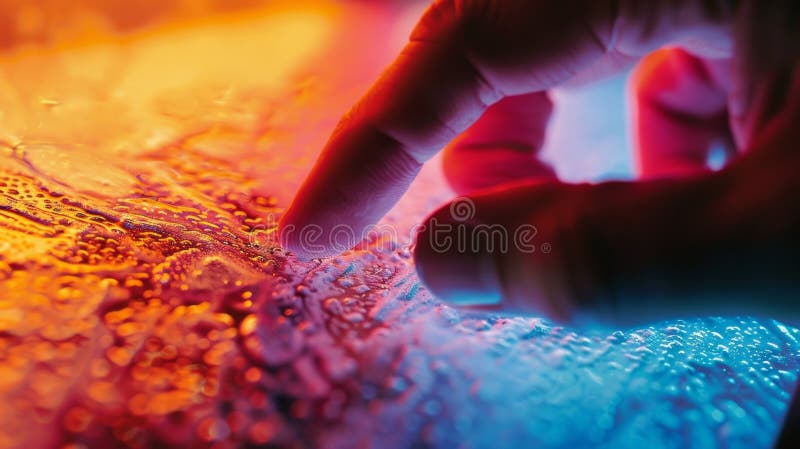 A Scientists Finger Touching a Section of a Heatsensitive Material ...