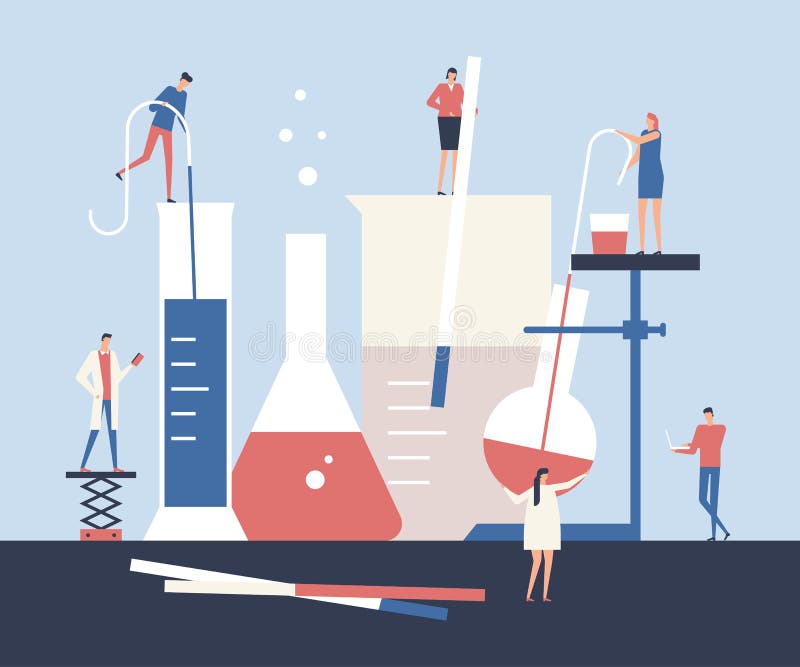 Scientists - Flat Design Style Illustration Stock Vector - Illustration ...