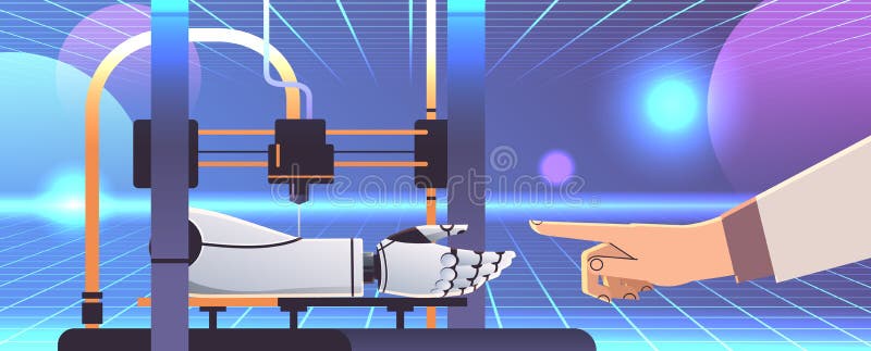 Scientists Hand Touching Robotic Hand Model Printed on 3d Printer ... Scientists Hand Touching Robotic Hand Model Printed on 3d Printer ...