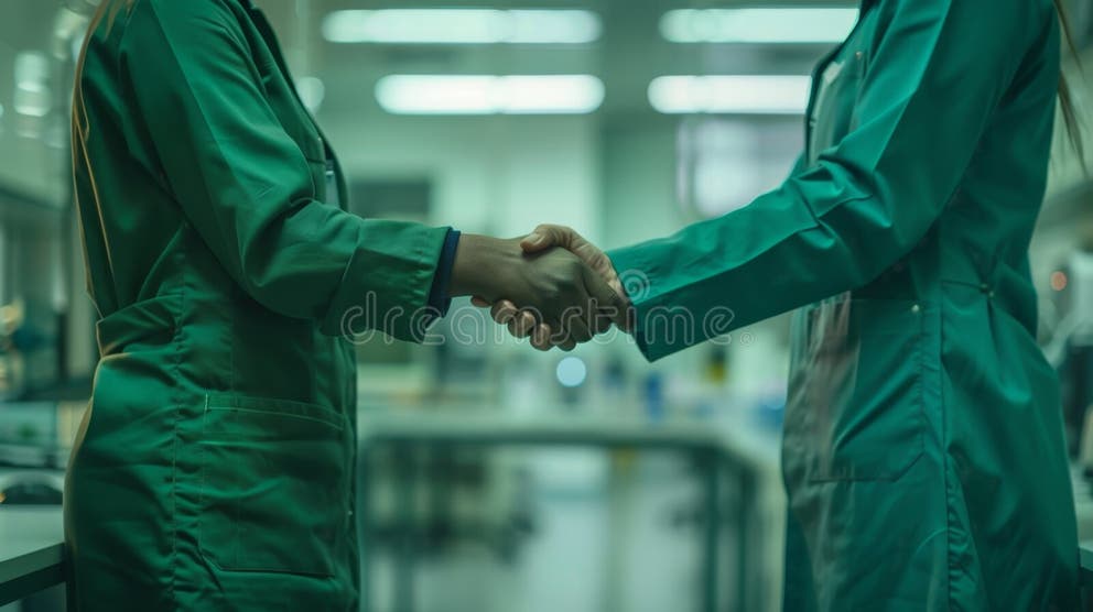 The Scientists Handshake. AI Generated Stock Image - Image of hands ...