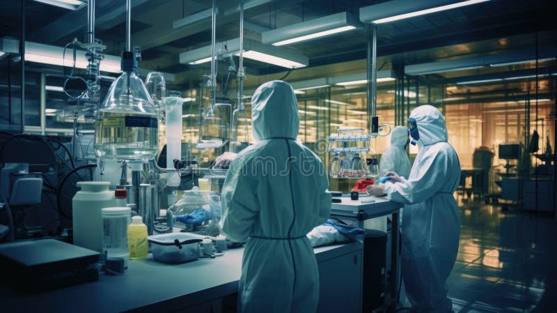 Scientists in Hazmat Sterile Suits in Technologically Advanced ...