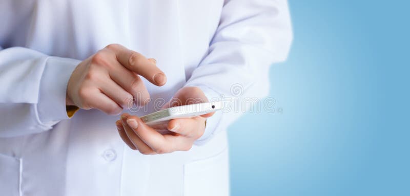 Scientists or Health Professional Working in a Mobile Phone. Stock ...