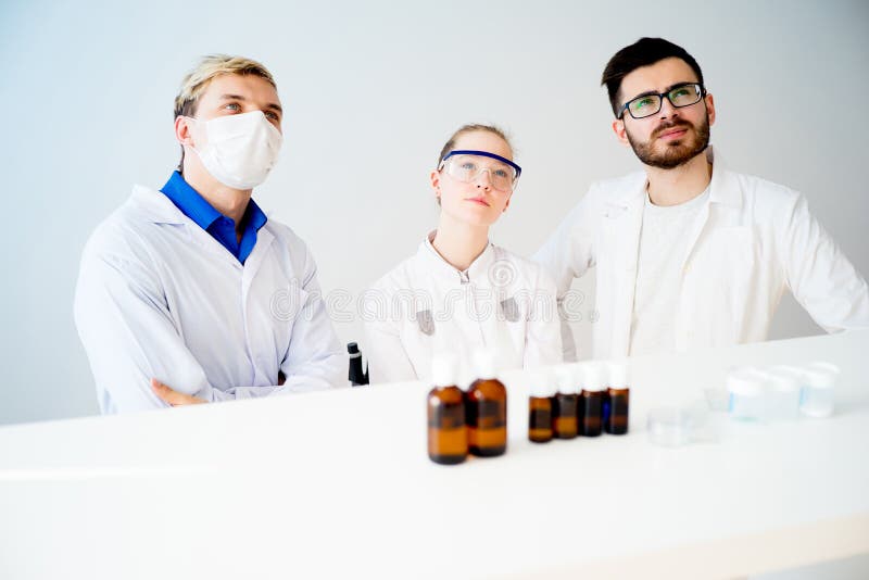 Scientists at laboratory stock image. Image of microscope - 92882209