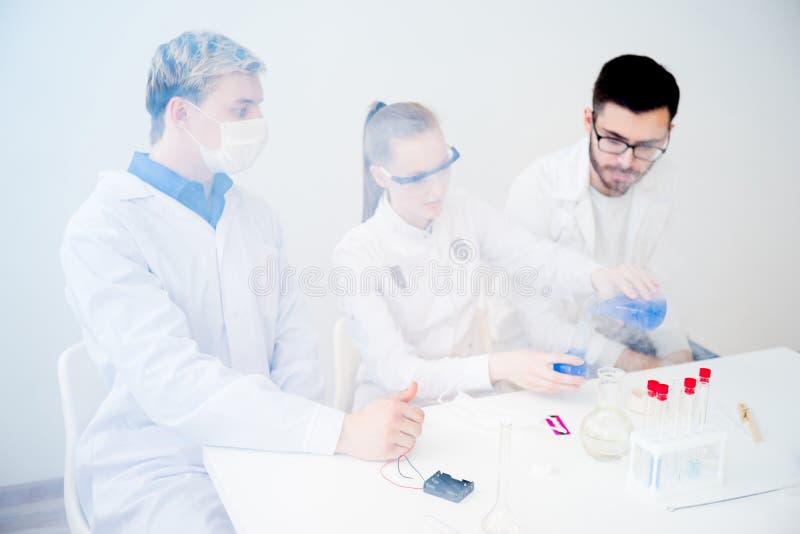Scientists at laboratory stock image. Image of biotechnology - 92882263
