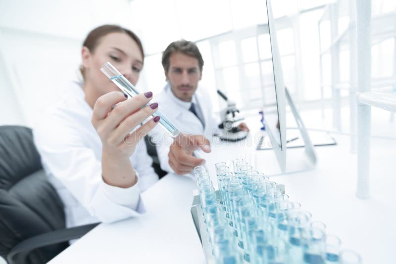 Biological Laboratory Worker in the Background Stock Photo - Image of ...