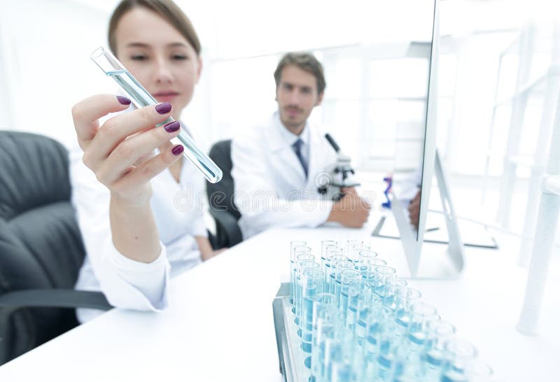 Biological Laboratory Worker in the Background Stock Image - Image of ...