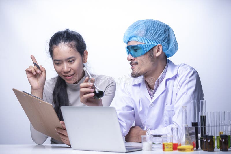 Couple Scientists Looking Microscope Stock Photos - Free & Royalty-Free ...