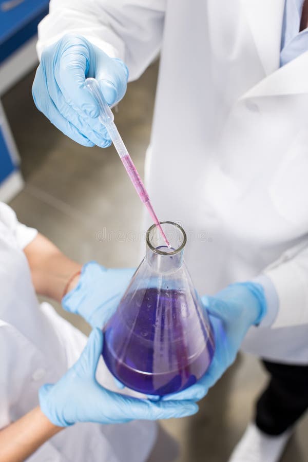 Scientists Making Experiment in Laboratory Stock Image - Image of ...