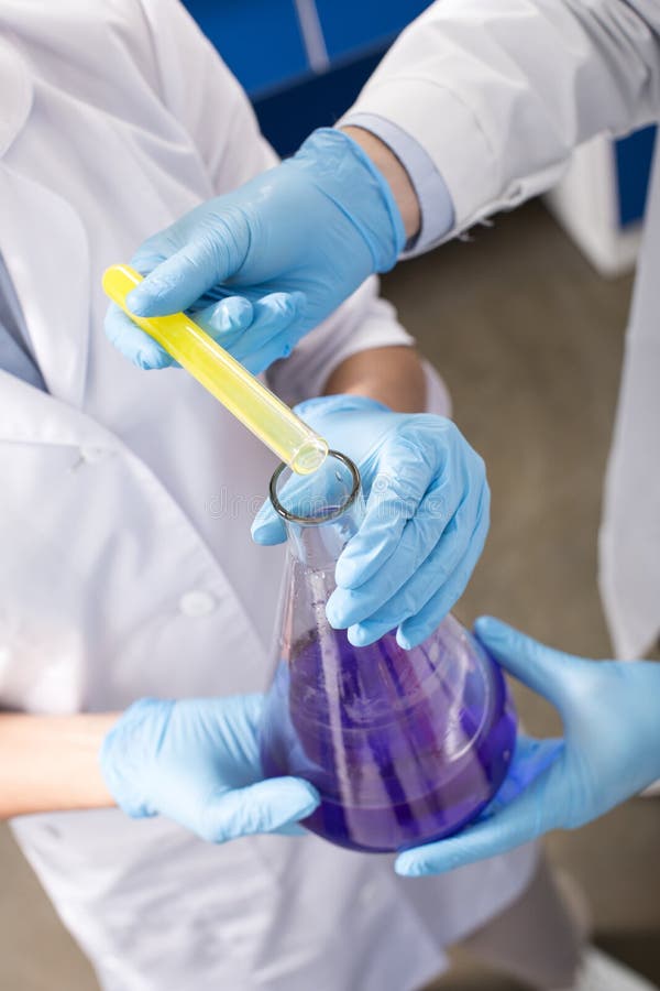 Scientists Making Experiment in Laboratory Stock Image - Image of ...