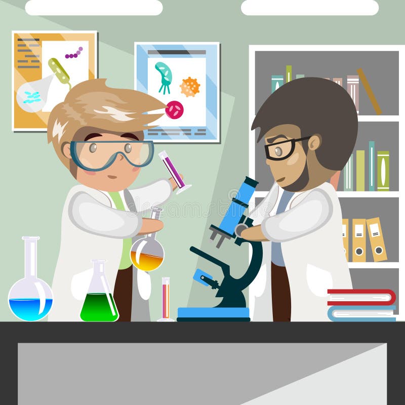 Scientists in Medical Science Laboratory. Stock Vector - Illustration ...