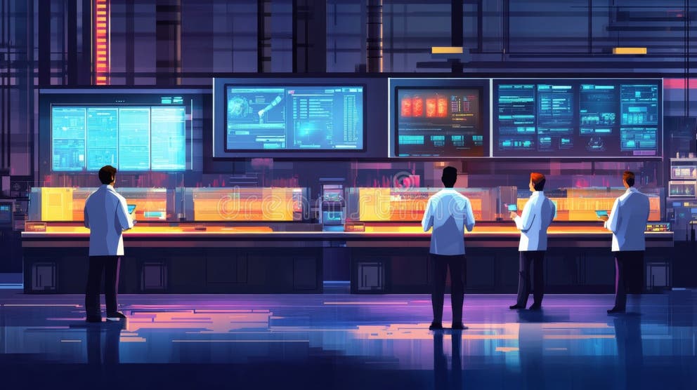 Scientists Monitor Data in Advanced Laboratory Setting Stock Photo ...