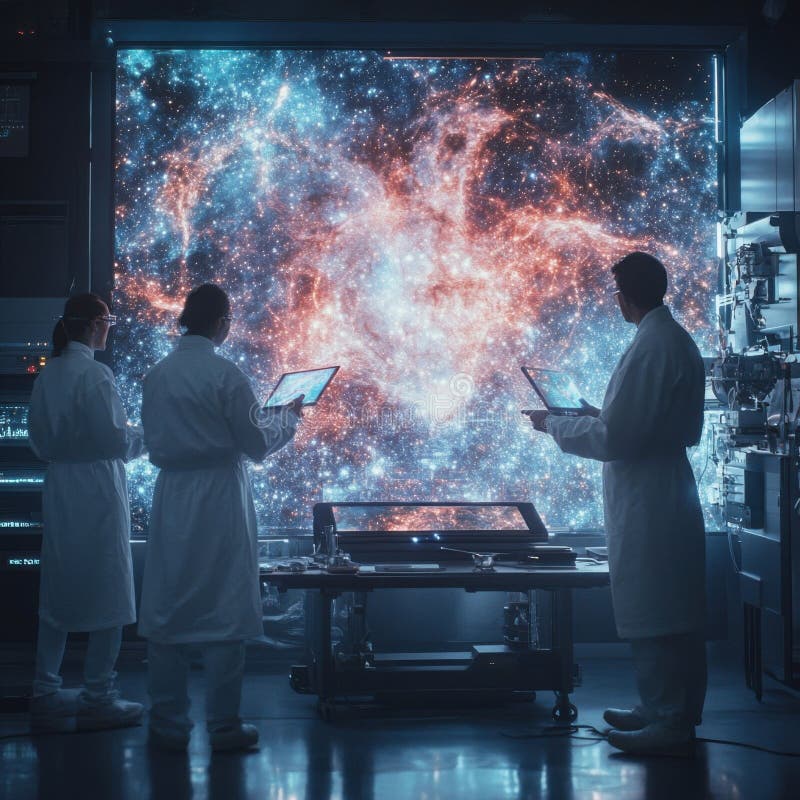 Scientists Observing Cosmic Phenomena in Advanced Research Laboratory ...