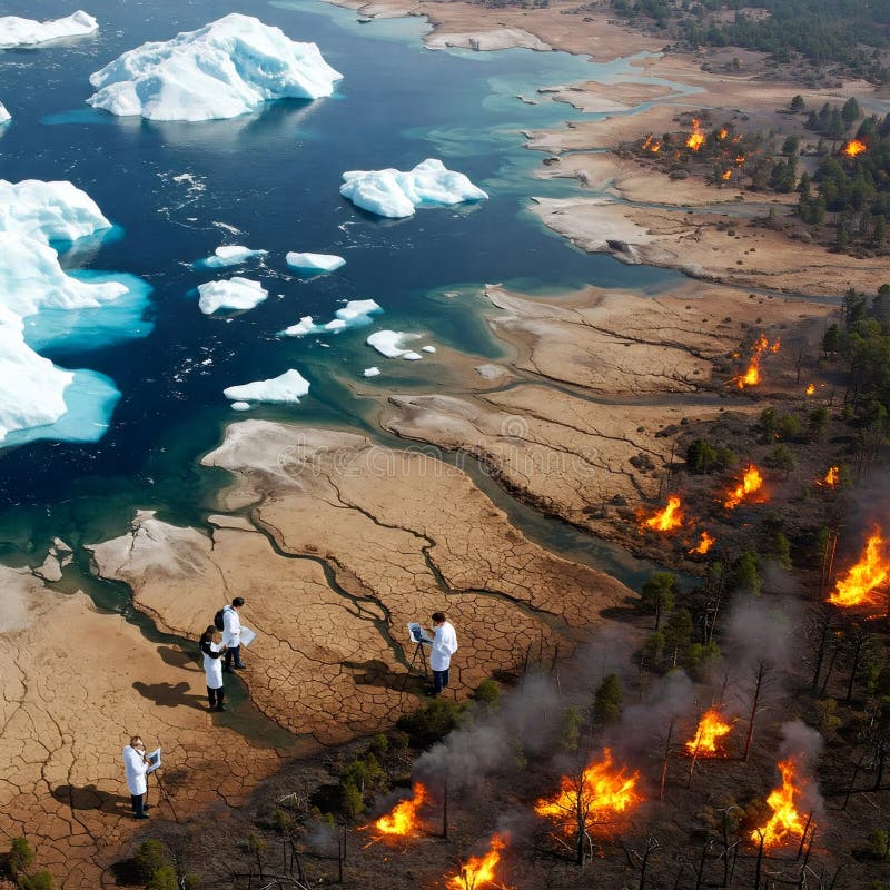 Scientists Observing Wildfire Near Melting Icebergs, Climate Change ...