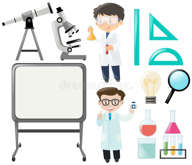 Scientists and Other Science Equipment Set Stock Vector - Illustration ...