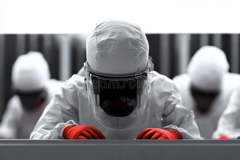Scientists in Protective Gear Conducting Research in Laboratory ...