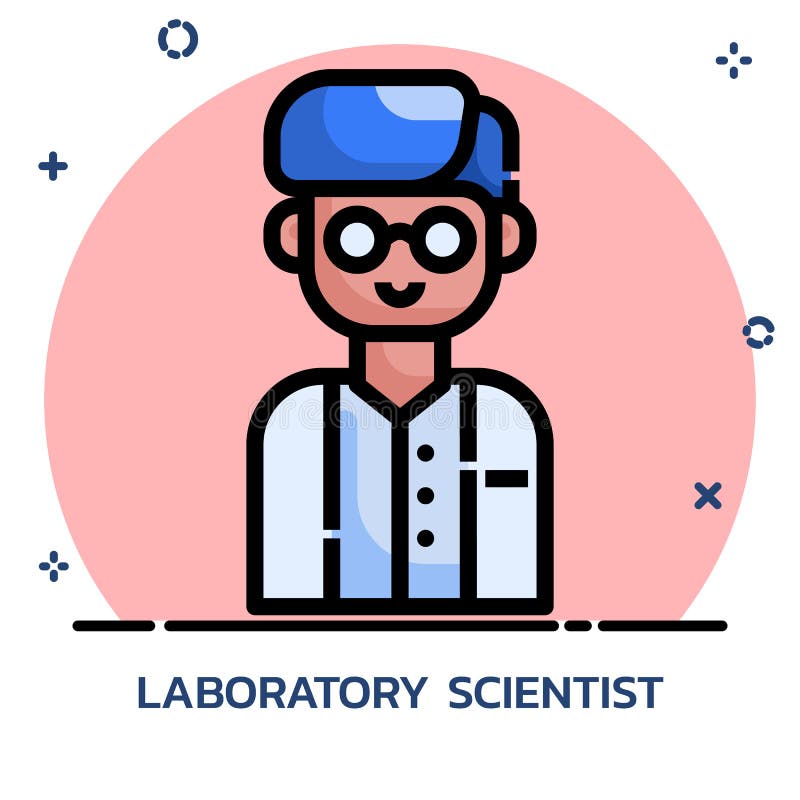 Scientists. Science Lab Worker Filled Outline Style Stock Vector ...