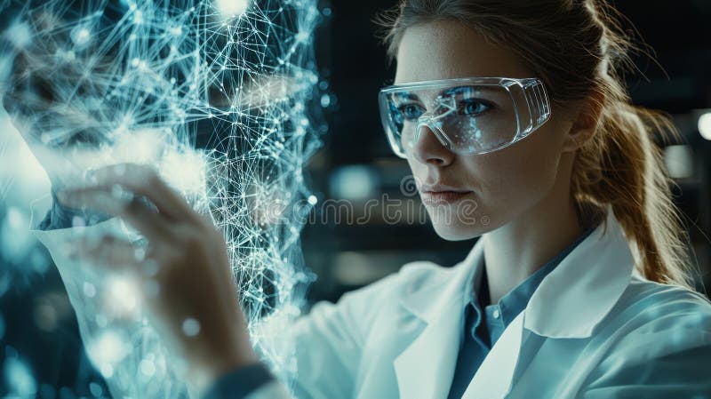 Scientists Sit in a Laboratory Wearing Safety Goggles, Gloves, and ...