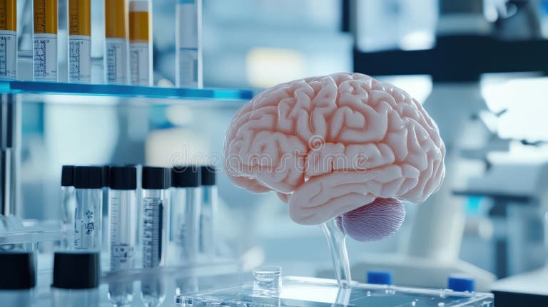 Scientists Study a Realistic Human Brain Model in a Modern Laboratory ...