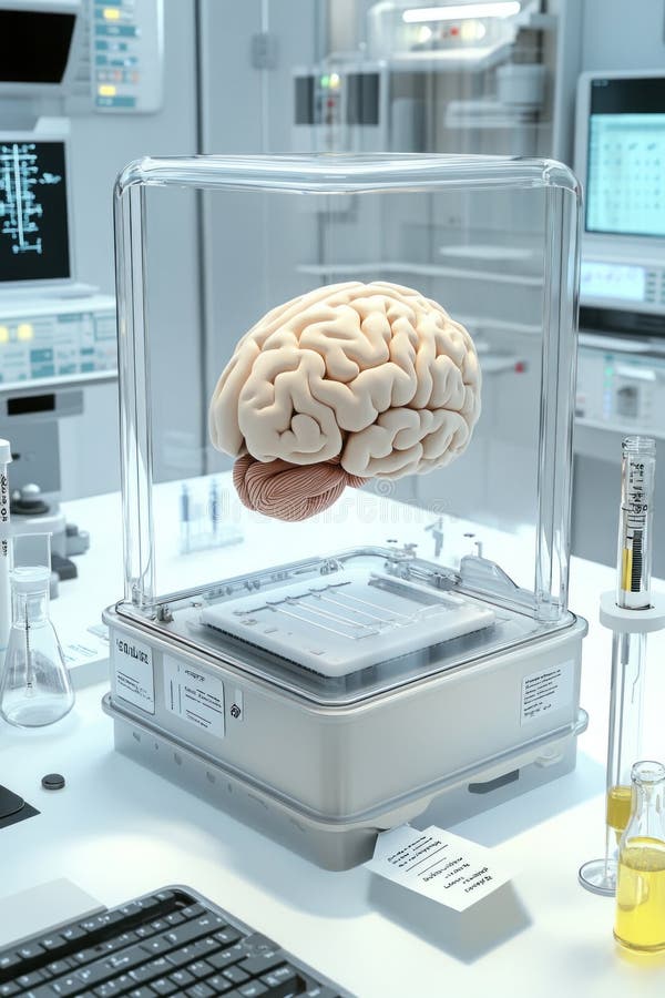 Scientists Studying Human Brain in Modern Laboratory Equipment Stock ...