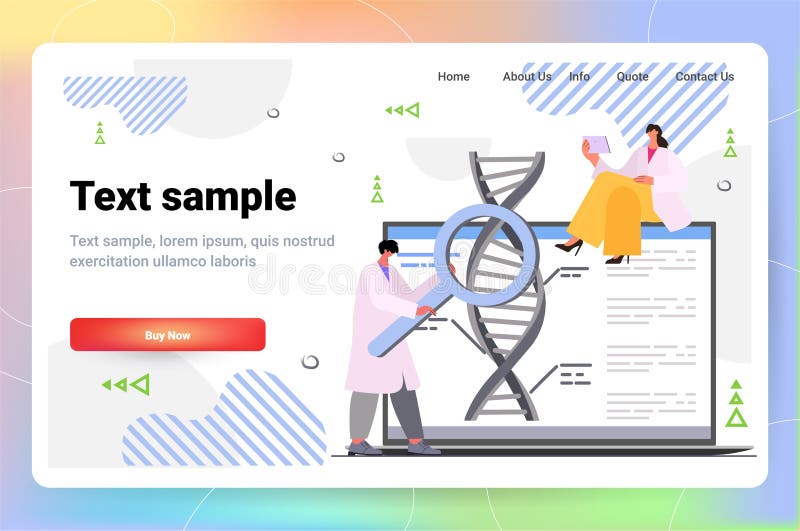 Scientists Team Analyzing DNA on Laptop Screen through Magnifying Glass ...