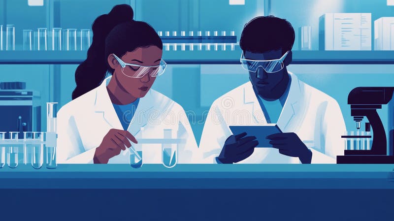 Scientists Teamwork in Lab Research Experiment Discovery Science Stock ...