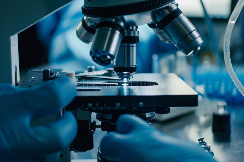 Scientists Testing Equipment Using Microscopes in a Data Center ...
