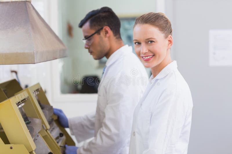 Scientists Using Technology for Research Stock Image - Image of ...