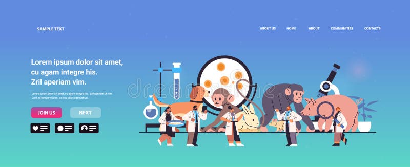Scientists or Veterinary Workers Team Doing Experiments in Lab with ...