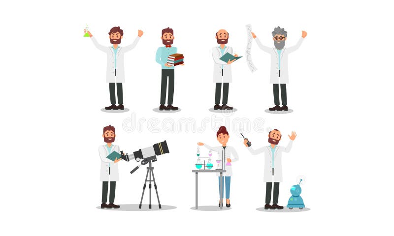 Scientists Wearing White Dressing-Gown Doing Some Tests in Laboratory ...