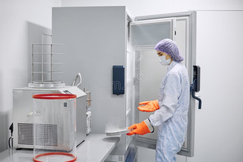 Scientists Work in the Laboratory. Remove the Biomaterial from the ...