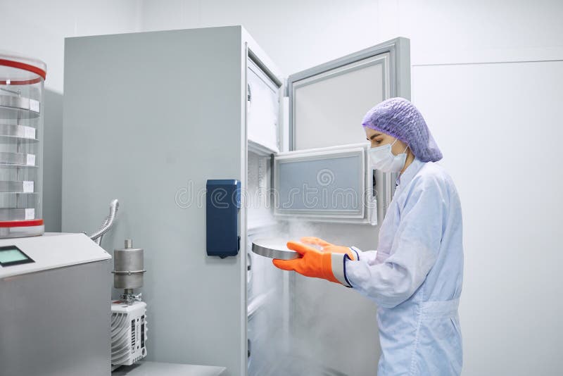 Scientists Work in the Laboratory. Remove the Biomaterial from the ...