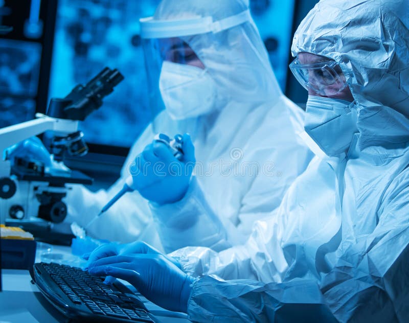 Scientists Work in a Modern Scientific Lab Using Laboratory Equipment ...