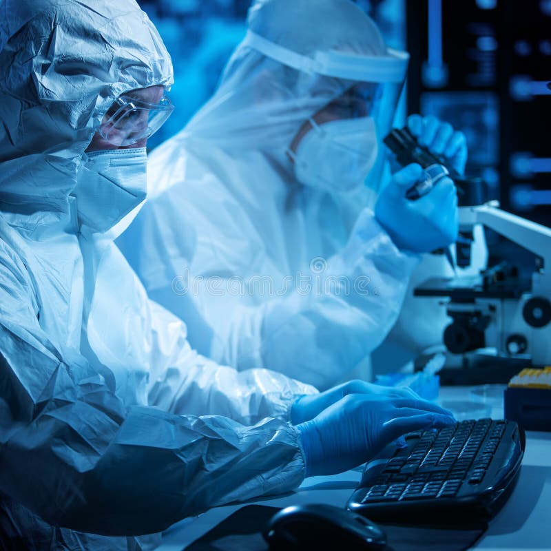 Scientists Work in a Modern Scientific Lab Using Laboratory Equipment ...